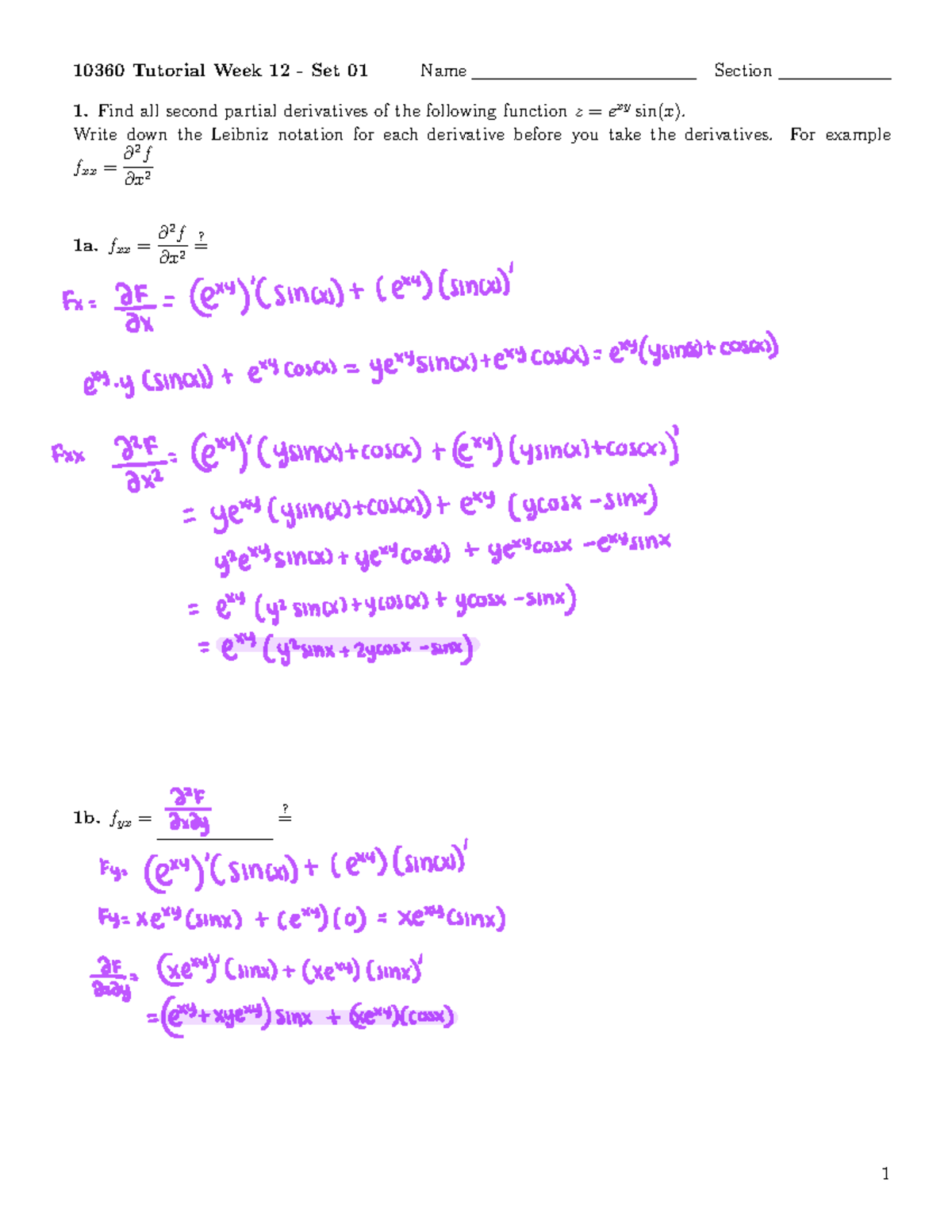 10360 tutorwk 12 - Tutorial answers - 10360 Tutorial Week 12 - Set 01 Name Section Find all ...