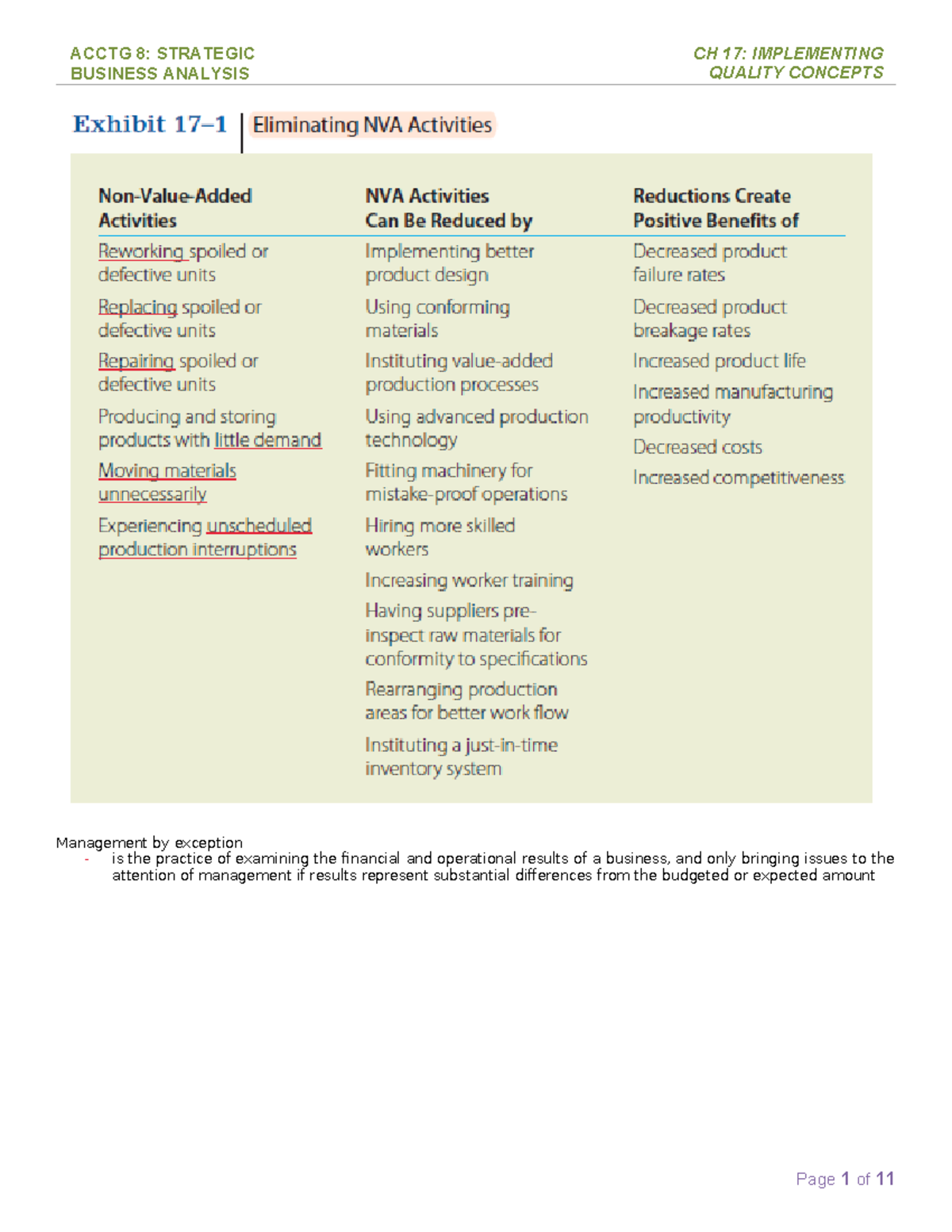 A8 - Quality Concepts in Business Analysis - MAS Lecture Notes - Studocu