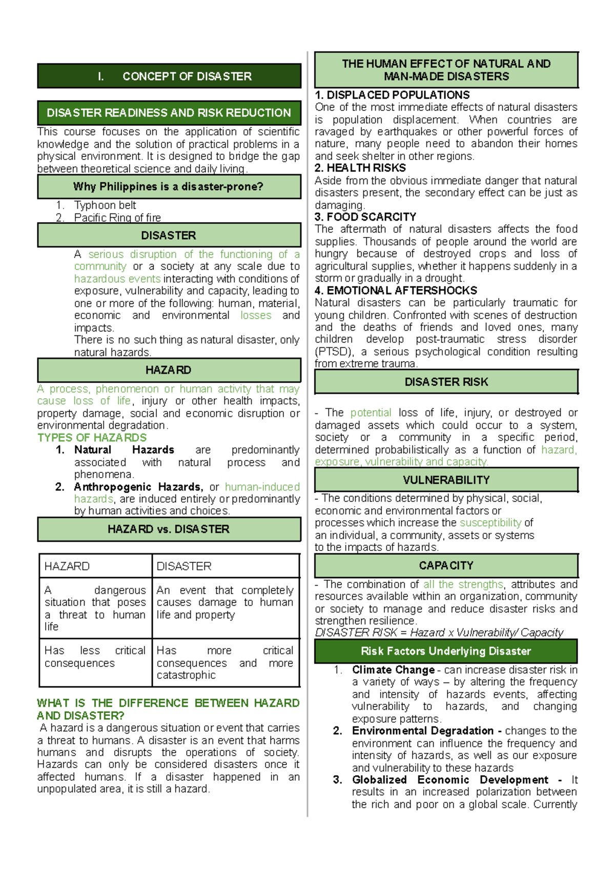 DRRR: Understanding Disaster Readiness and Risk Reduction - Studocu