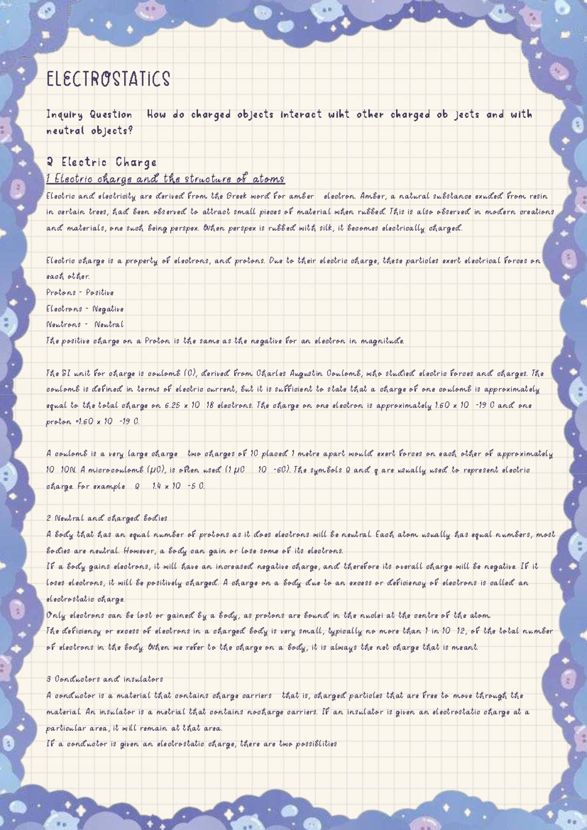 Electrostatics Inquiry: Interactions of Charged and Neutral Objects ...