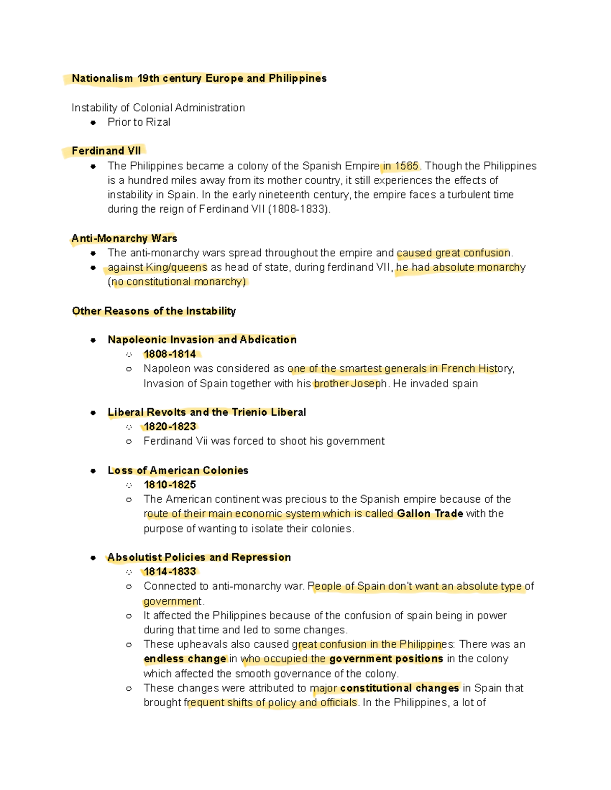 Nationalism in 19th Century Europe and the Philippines - Pages - Studocu