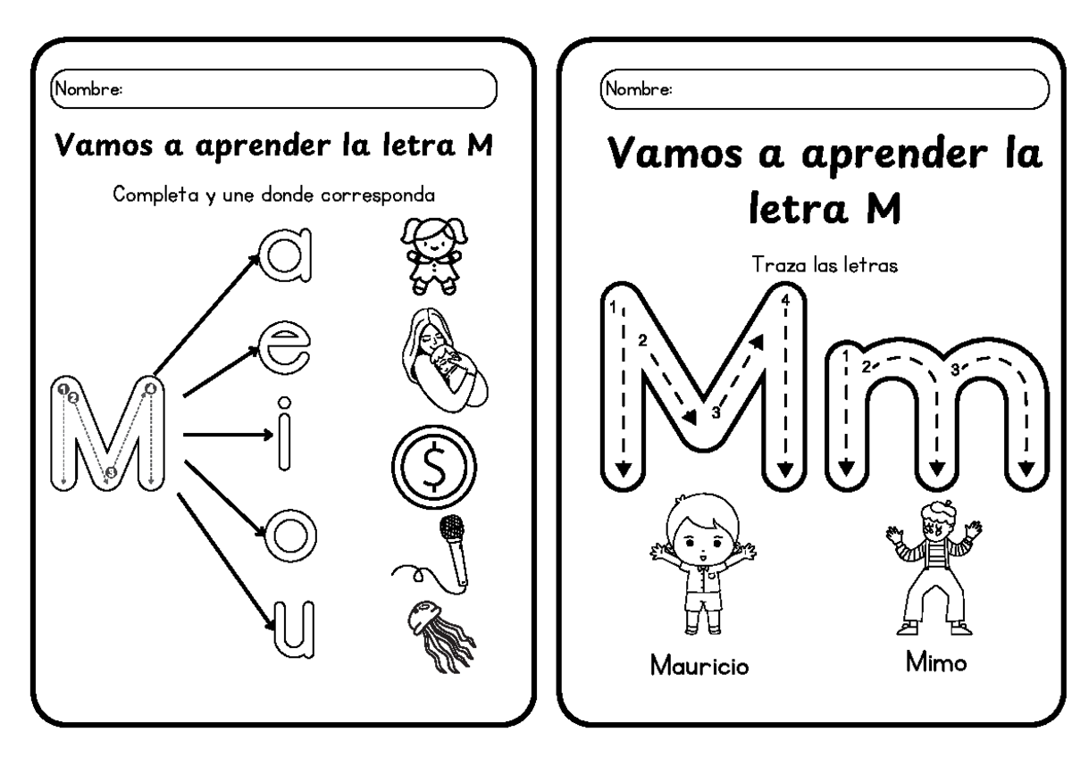 Hoja de Trabajo: Sílabas y Letras M (Curso de Lectura) - Studocu