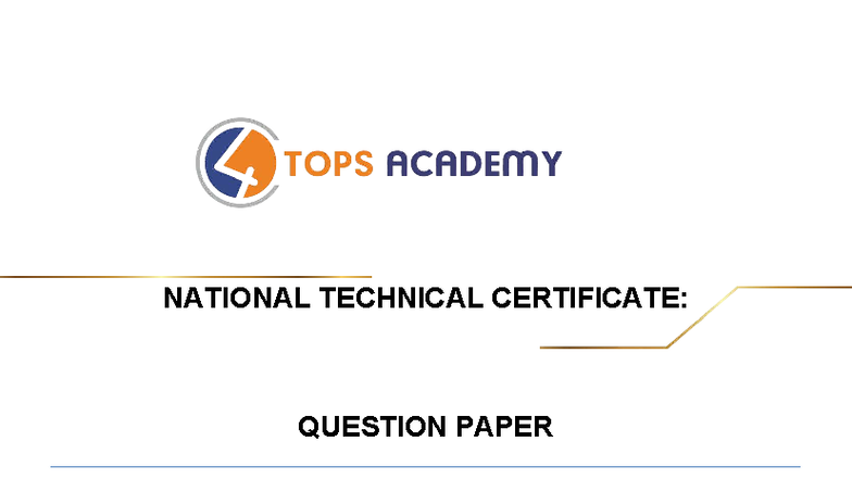 Engineering Science N4: Test 2 Question Paper - November 2025 - Studocu