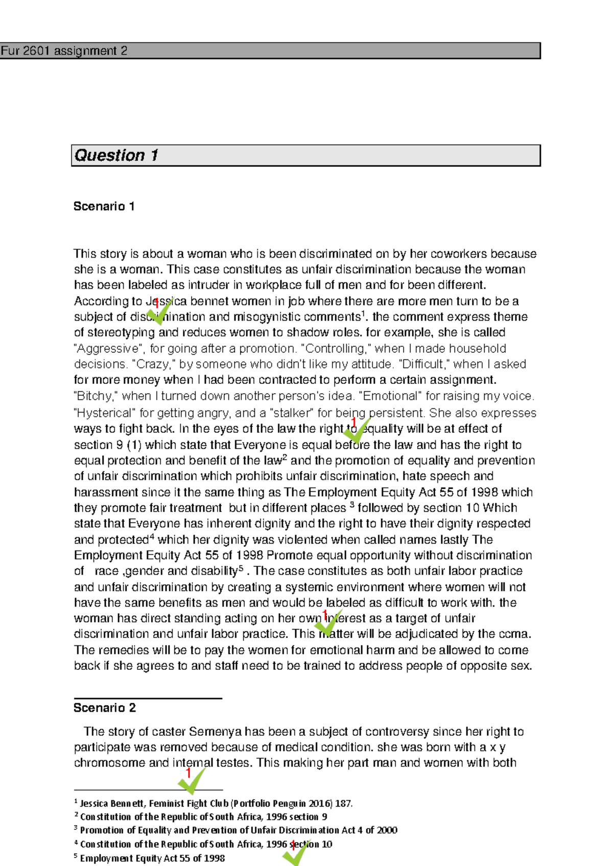 Fur 2601 Assignment 2: Unfair Discrimination Case Studies - Studocu