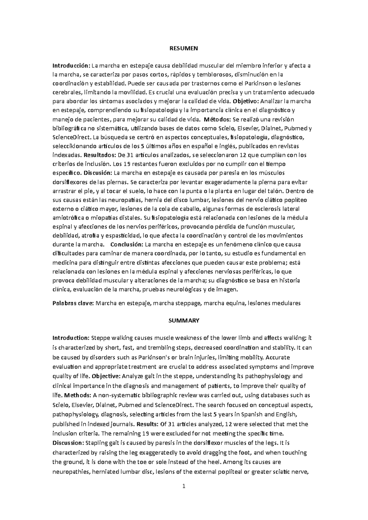 Análisis de la Marcha en Estepaje en Neurología clínica - Neuro 101 ...