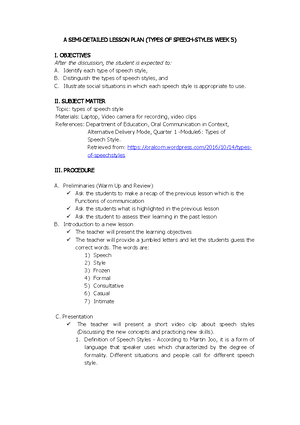 Lesson Plan Grade 8 - Transition Signals - Designing a Lesson Plan A ...