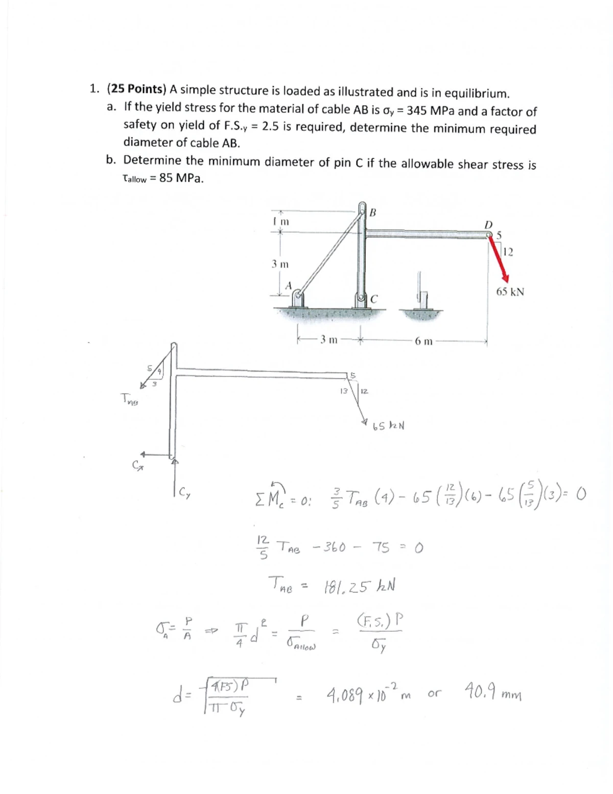 Section 1.1 - 1.2 Internal Loads - Internal Loads – Suggested Problems Determine the resultant ...