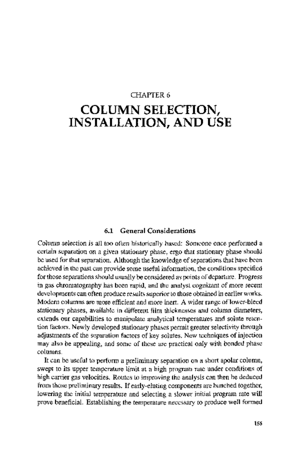 CHAPTER 6: COLUMN SELECTION, INSTALLATION, AND USE IN GAS ...