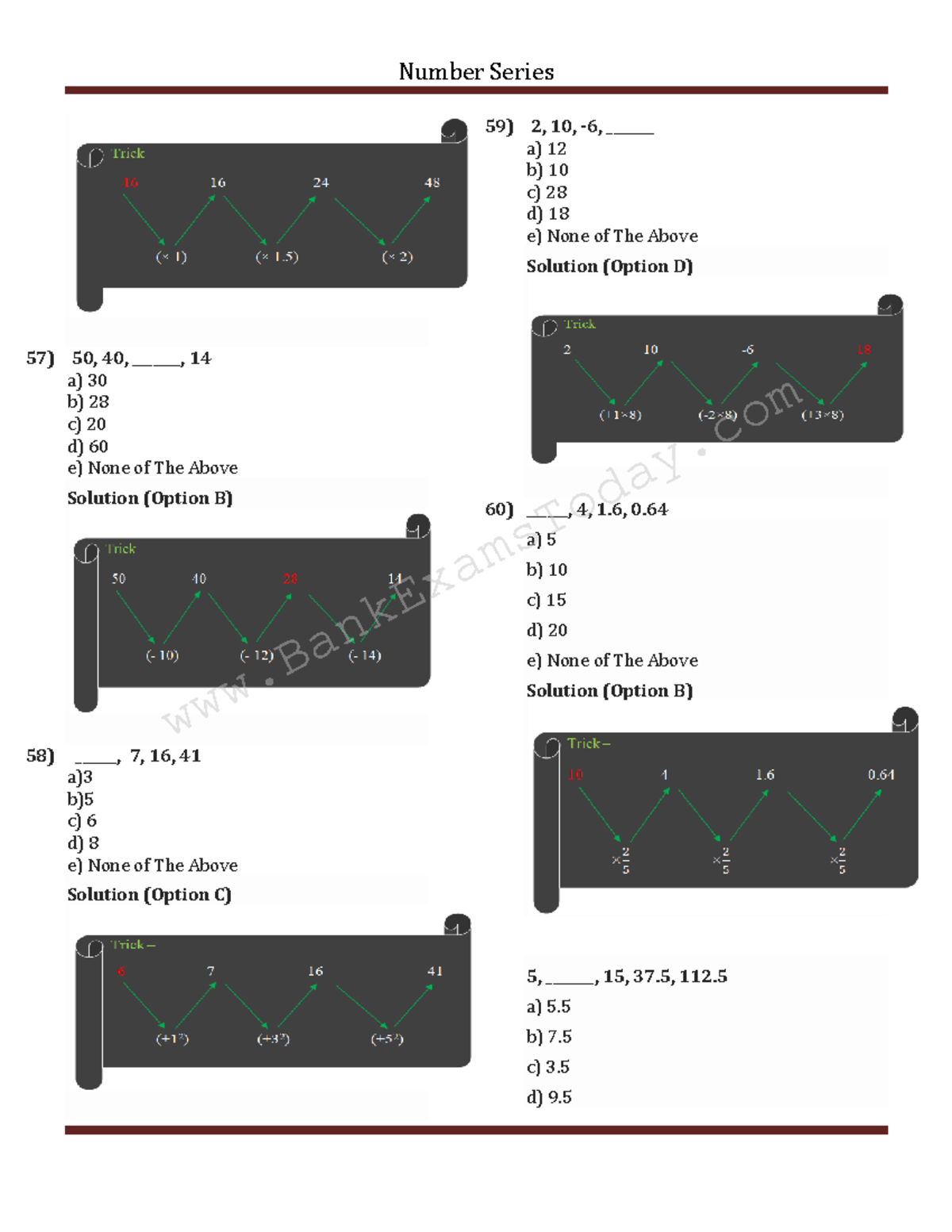 Number Series - 98 Problems & Solutions (Final Exam) - Studocu
