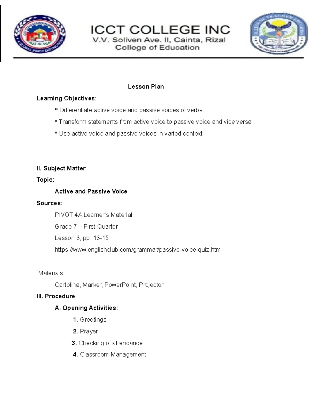 MATH MELCs Grade 10 - 238 Grade Level: Grade 10 Subject: Mathematics ...