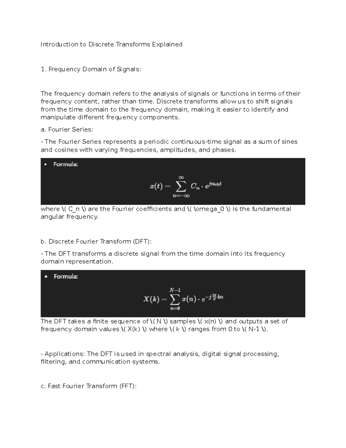 Introduction To Discrete Transforms Explained Introduction To