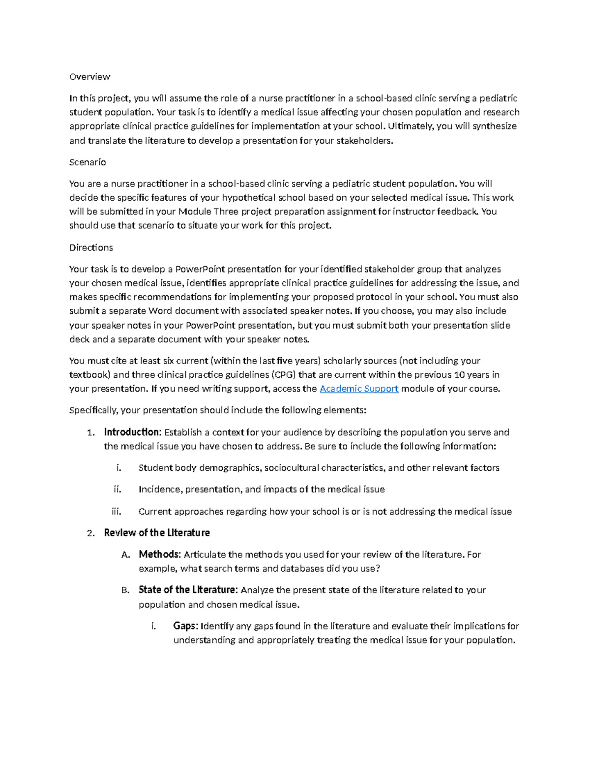NUR 636 Project Guidelines: Developing a Pediatric Health Protocol ...