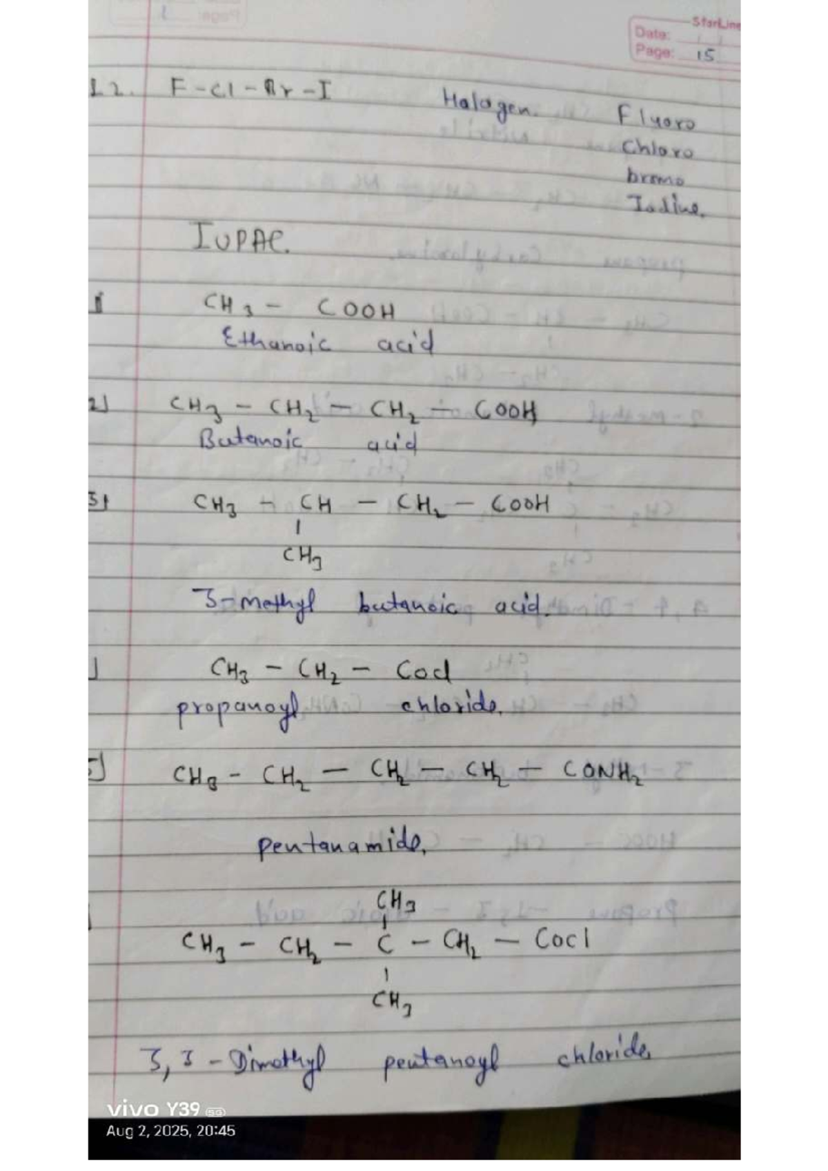 Chemistry - IUPAC Nomenclature Notes for Course CHEM101 - Studocu