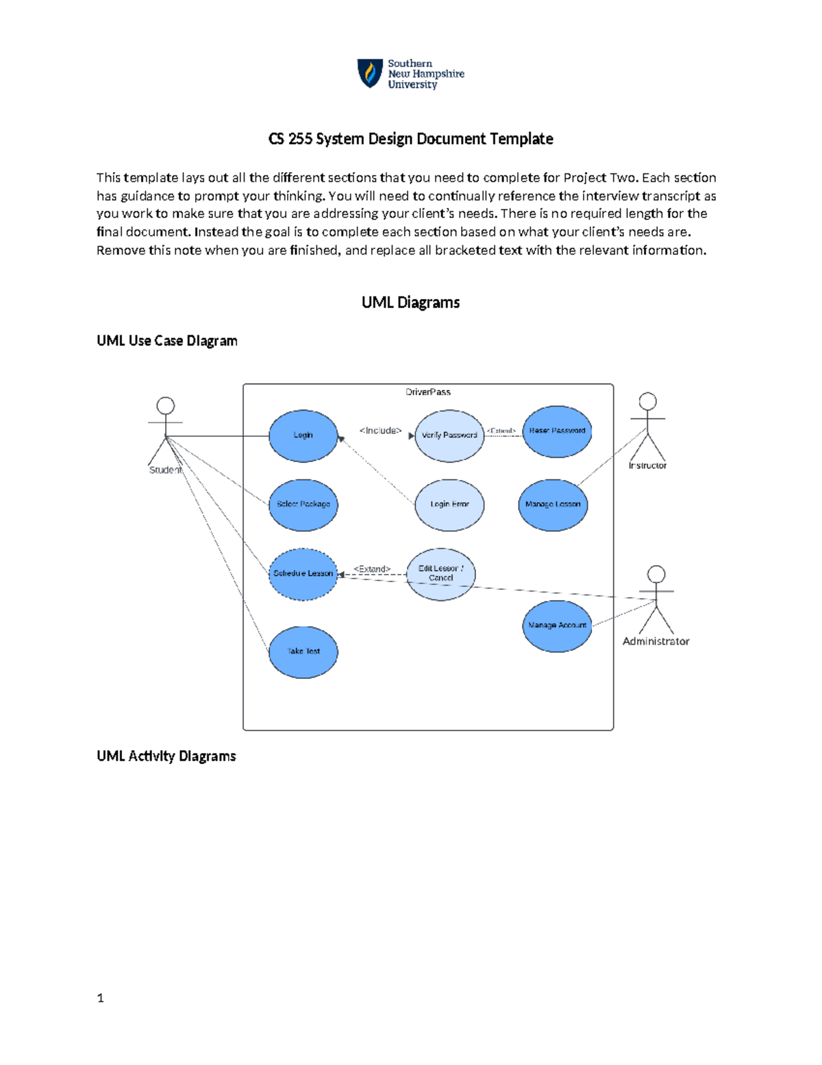 CS 255 Project 2 System Design Document & UML Diagrams Guide - Studocu