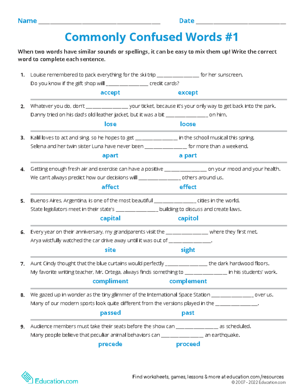 Commonly Confused Words: Exercises and Examples for Clarity - Studocu