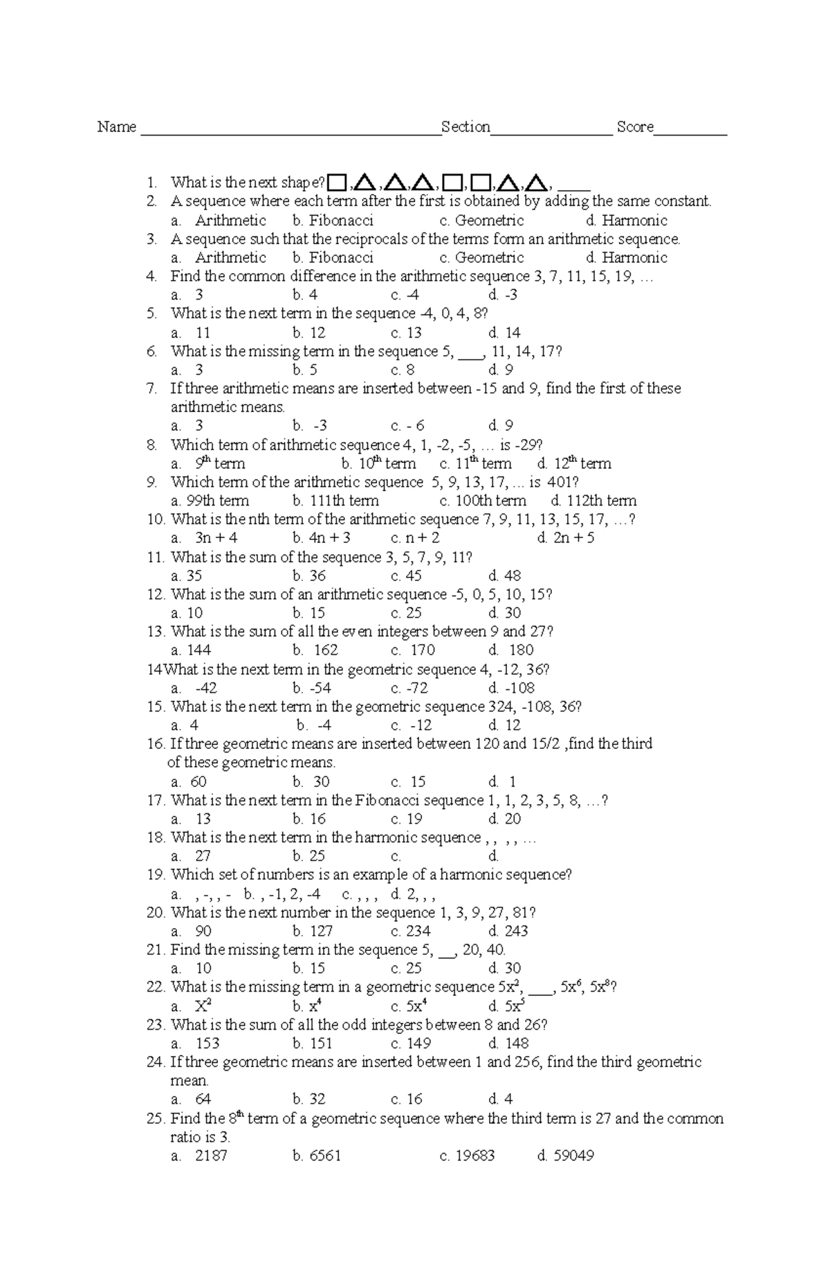 Calculating Measures OF Position FOR Grouped DATA - Name: Date: Grade ...