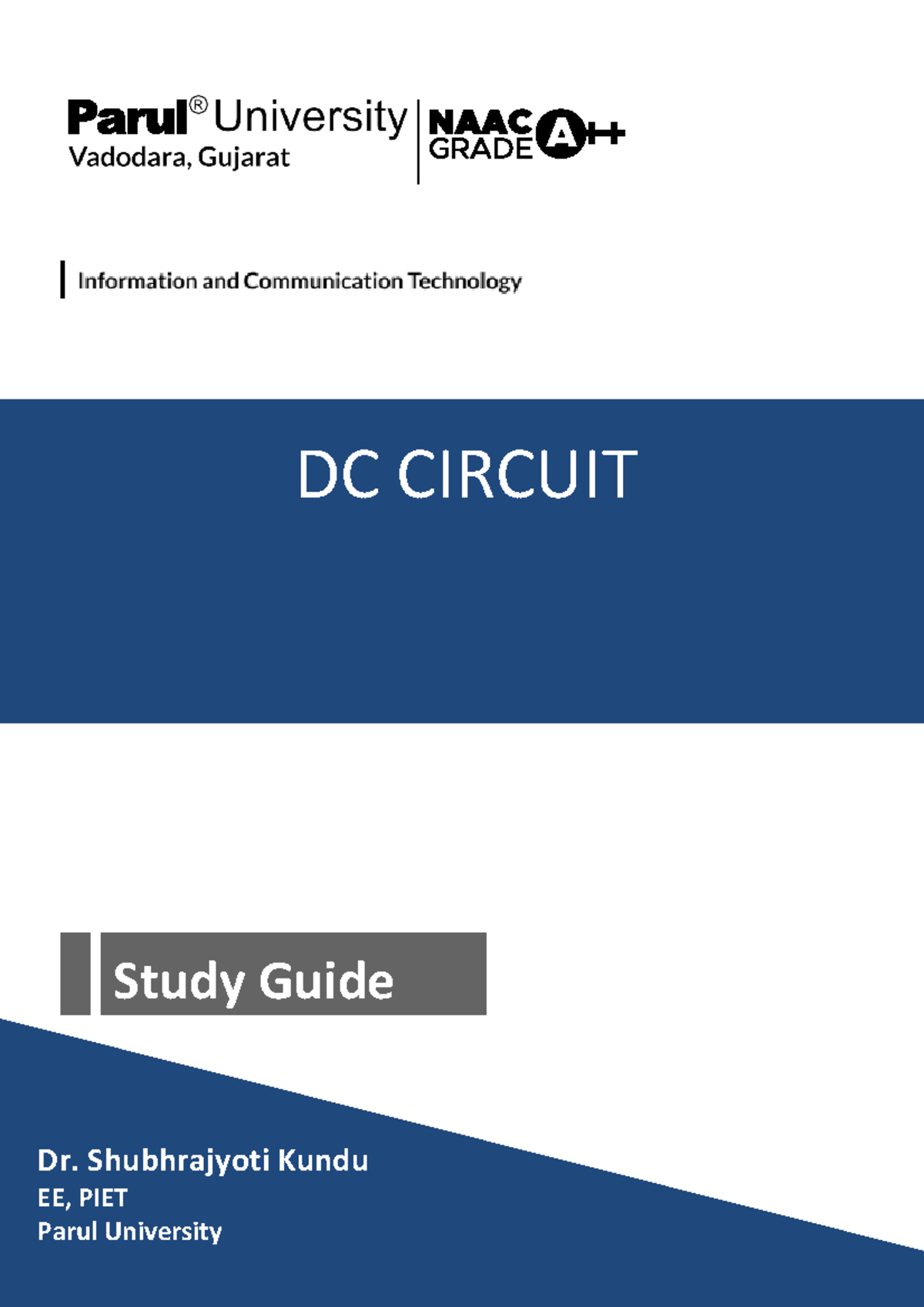DC Circuit Study Guide - EEE 1.2 Lecture Notes by Dr. Kundu - Studocu