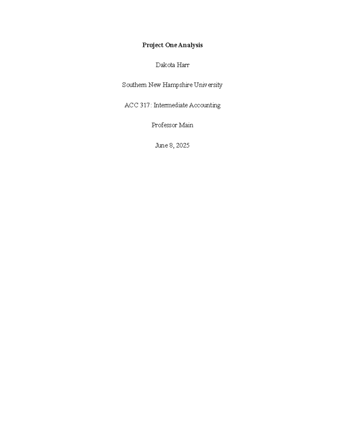 ACC 317: Project One Analysis - Current Assets & Liabilities - Studocu
