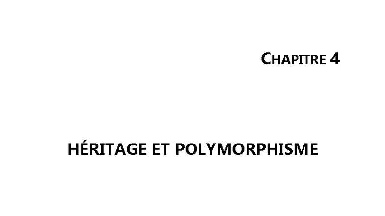 Chapitre 4 : Héritage et Polymorphisme en POO (Java) - Notes de Cours ...
