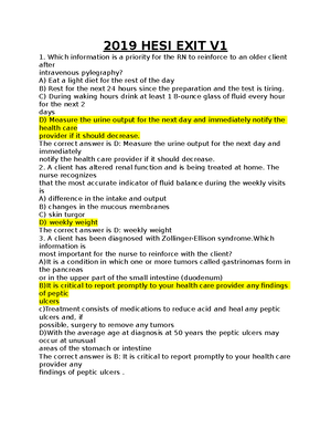 2022 HESI V1 EXIT EXAM Questions and SOME Answers - HESI V1 2022 EXIT ...