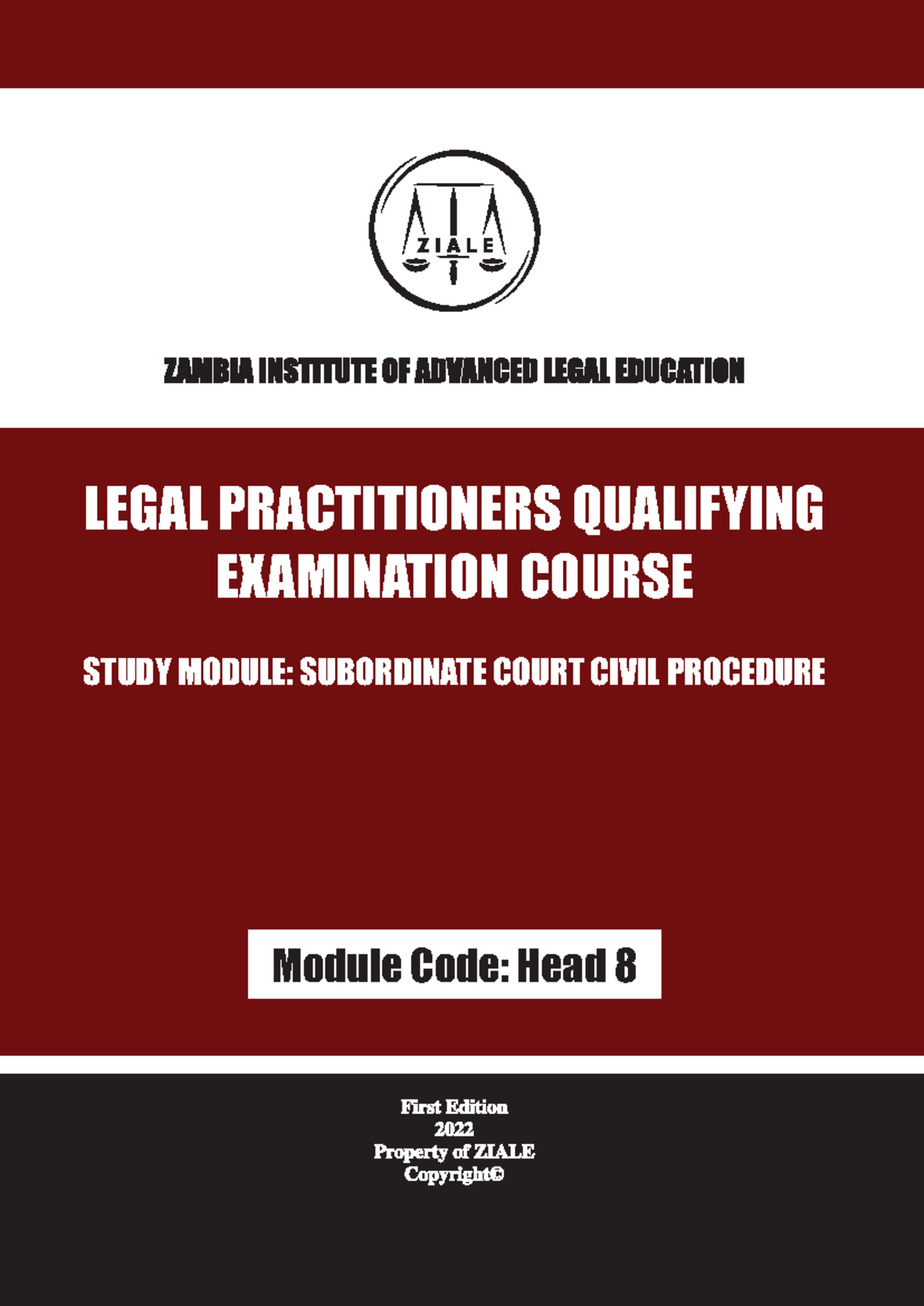 Subordinate Court Civil Procedure Study Guide: Module Code Head 8 - Studocu
