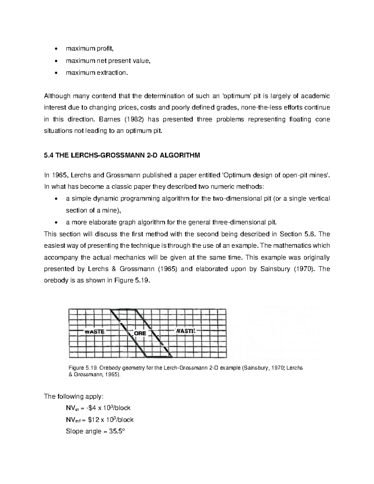 Lerchs-Grossmann 2-D Algorithm: Techniques for Optimal Pit Design - Studocu