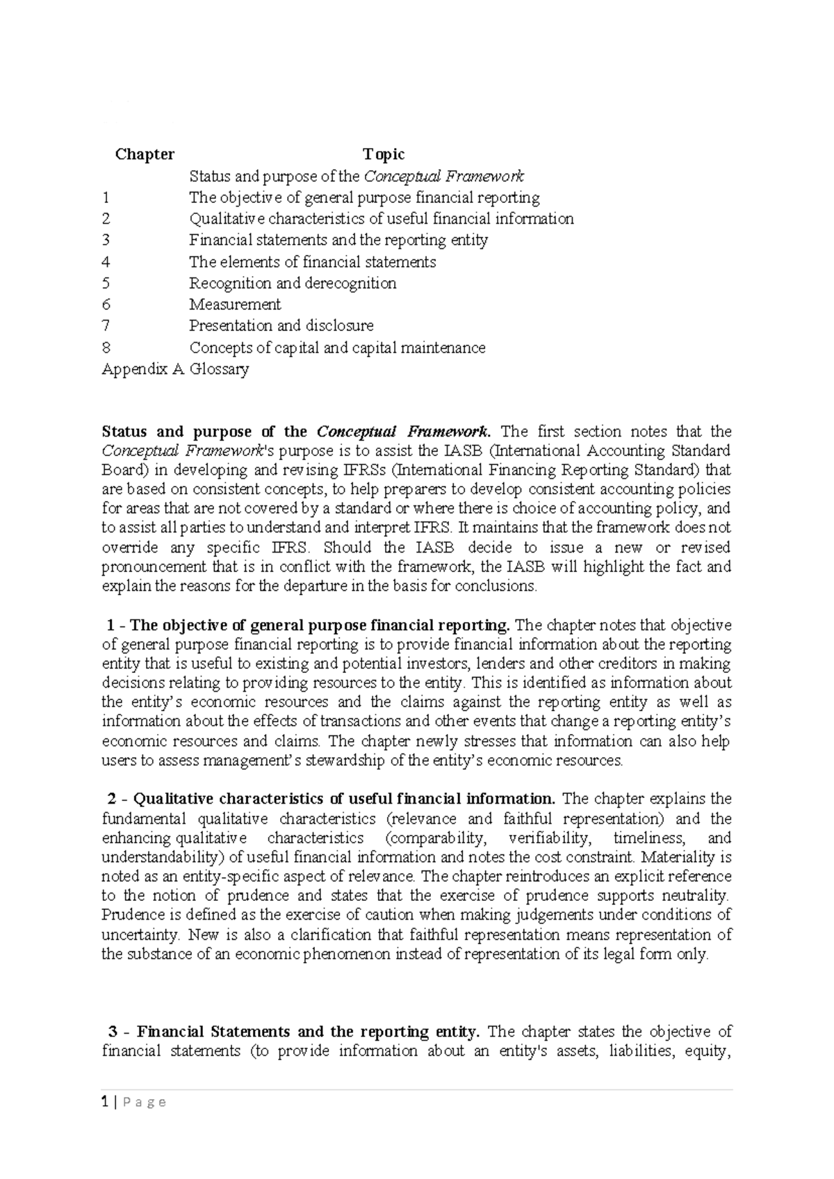 Chapter 4: Overview of the Conceptual Framework for Financial Reporting - Studocu