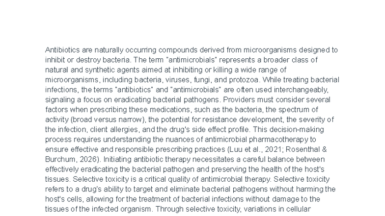 Week 3 Antibiotics - Lecture Notes on Antimicrobial Therapy - Studocu
