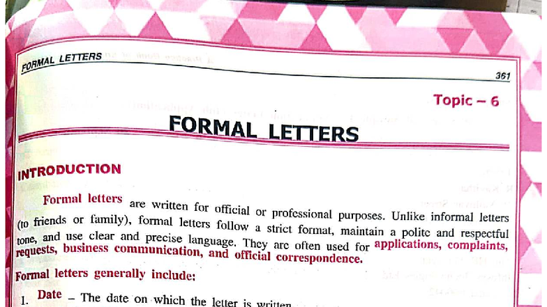 Formal Letters 361: A Comprehensive Guide to Writing - Studocu