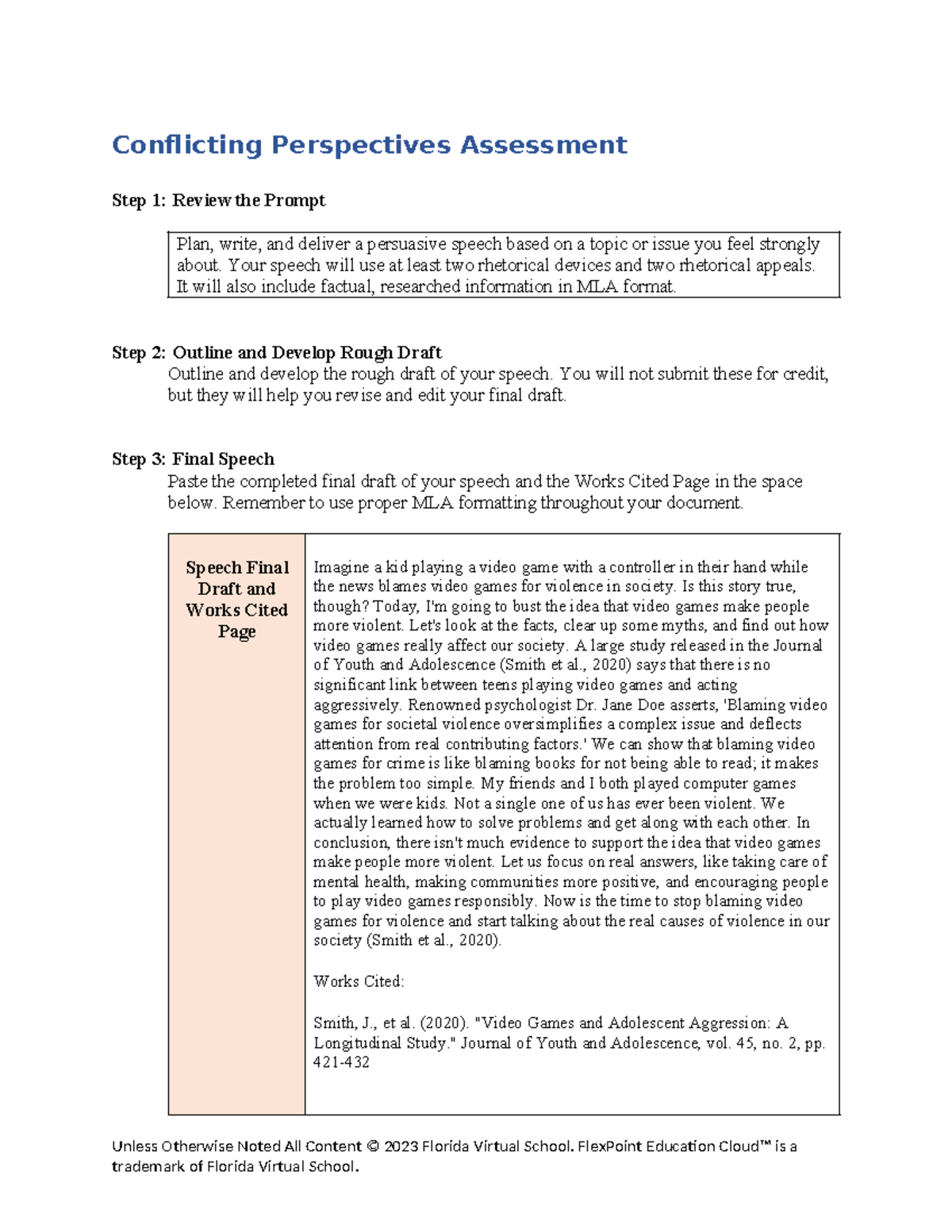 Conflicting Perspectives Assessment: Analyzing Rhetorical Devices in ...