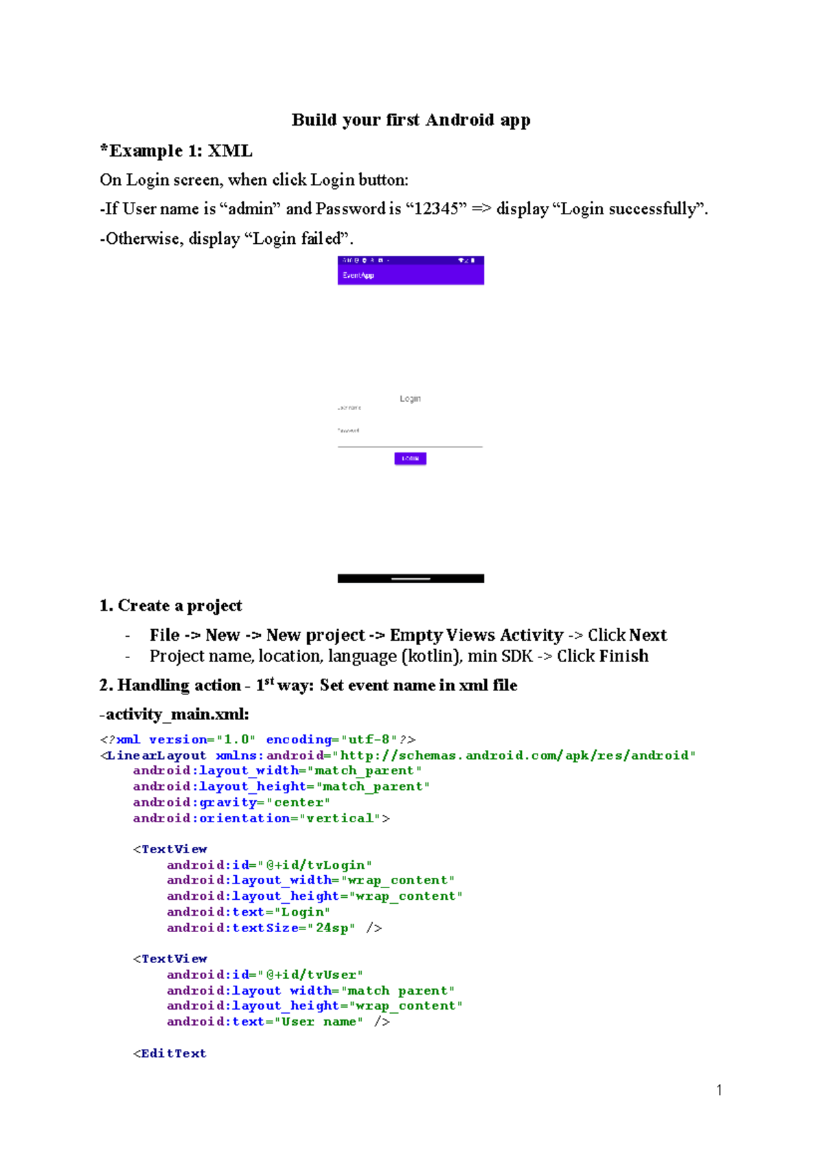 Build Your First Android App: XML & Jetpack Compose Guide - Studocu