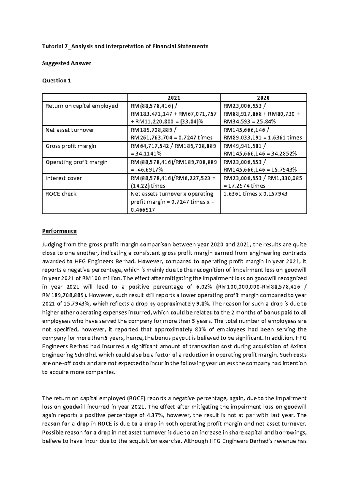 Tutorial 7 Week 11 answer - Tutorial 7_Analysis and Interpretation of ...