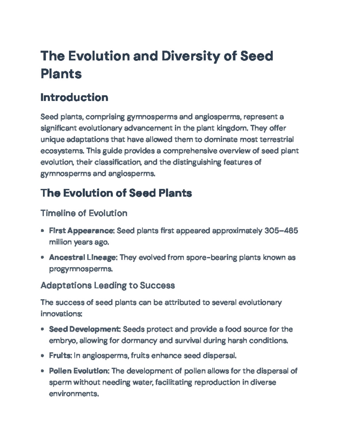 Evolution and Classification of Seed Plants: Gymnosperms and ...