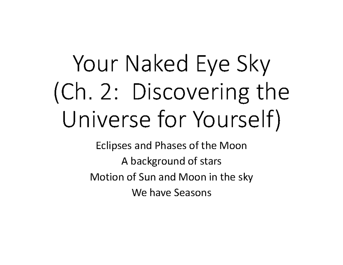 Eclipses and Phases of the Moon: Celestial Mechanics (Ch. 2) - Studocu