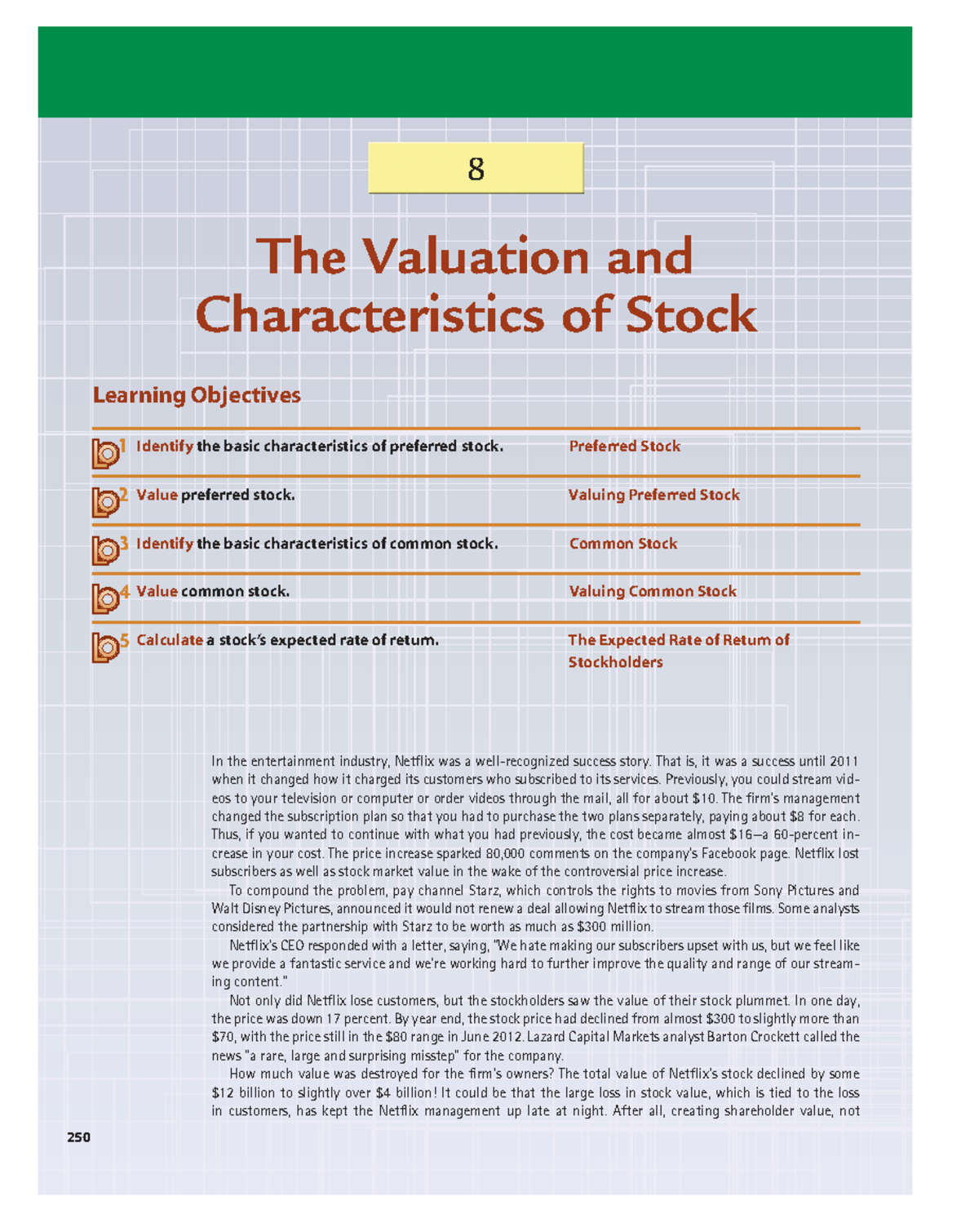 Valuation and Characteristics of Common and Preferred Stocks (FIN 301 ...