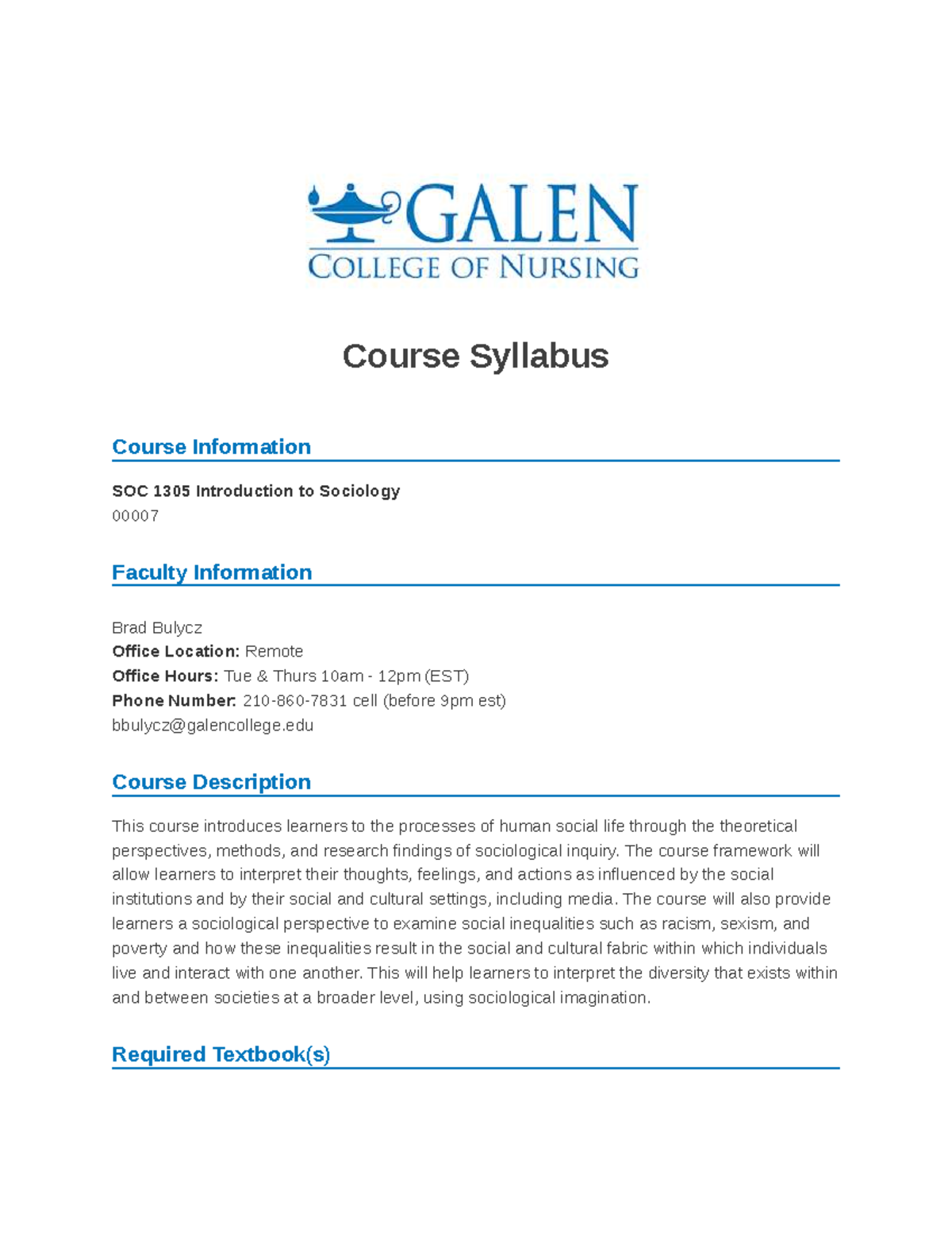 2025 Winter Quarter SOC 1305 Course Syllabus: Introduction to Sociology - Studocu