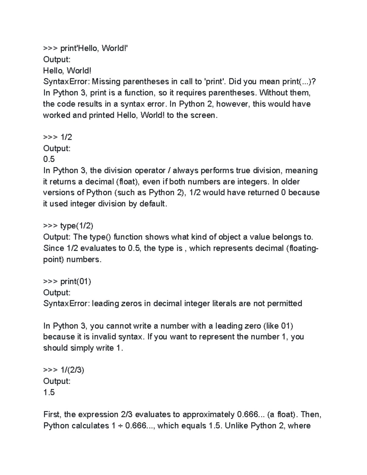 CS 1101 - Discussion Unit 1: Understanding Python Syntax Errors - Studocu