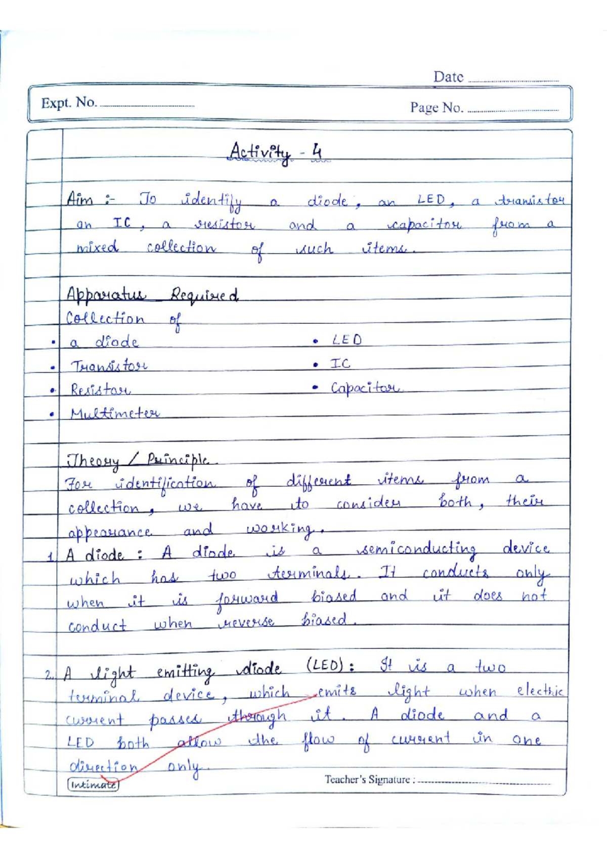 Class 12 Physics - B: Activity 4 - Identification of Electronic ...