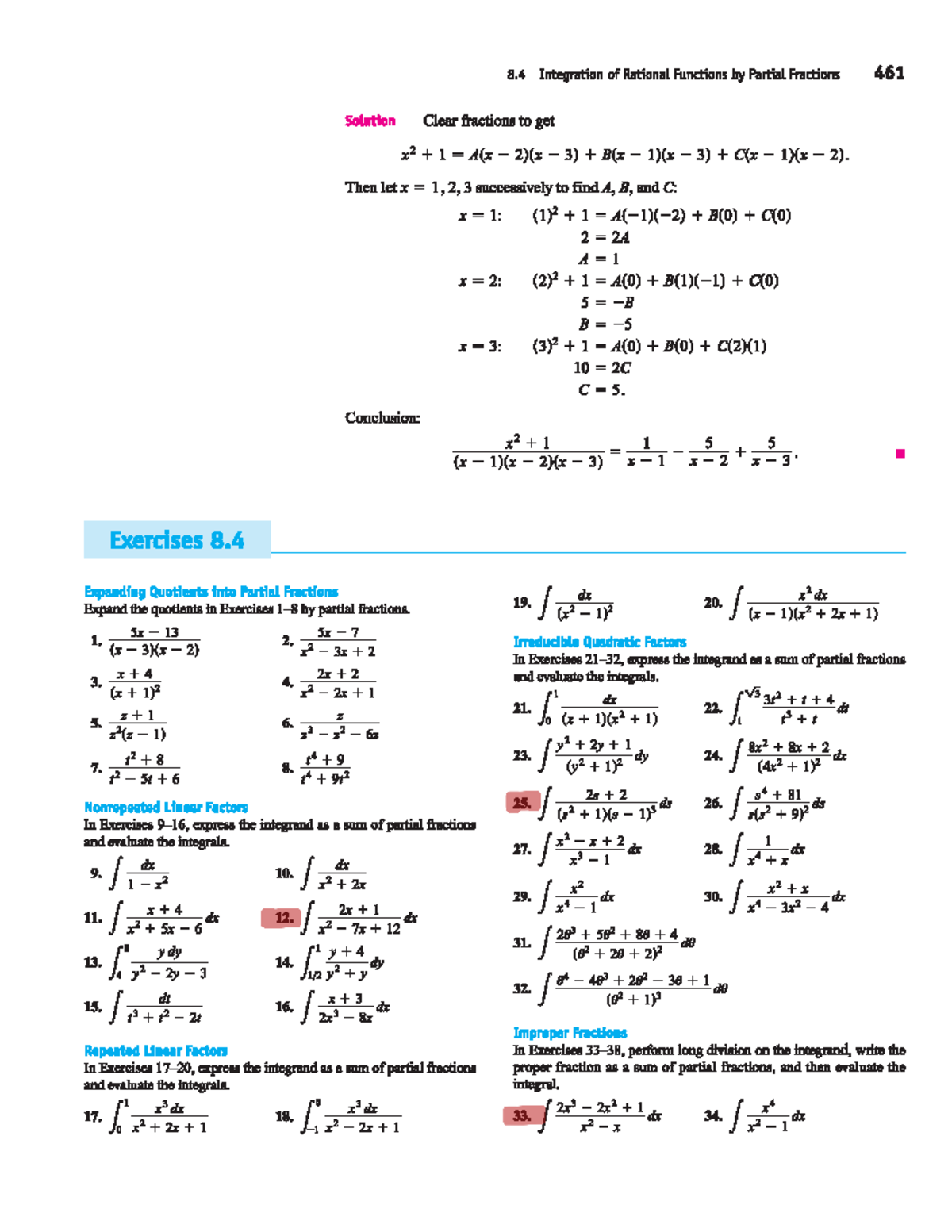 Exercises on Integration by Partial Fractions (MATH 101) - Studocu