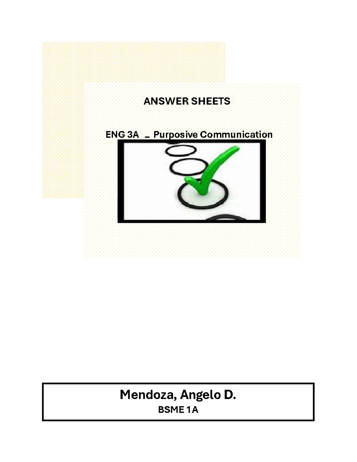 ENG 3A - Purposive Communication Answer Sheets: Chapters 1-4 Review ...