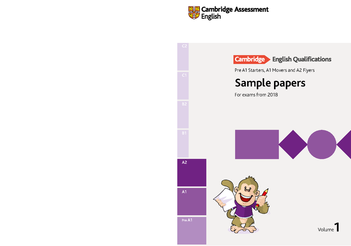 Sample Papers for Young Learners: Pre A1, A1, A2 (2018 Vol. 1) - Studocu