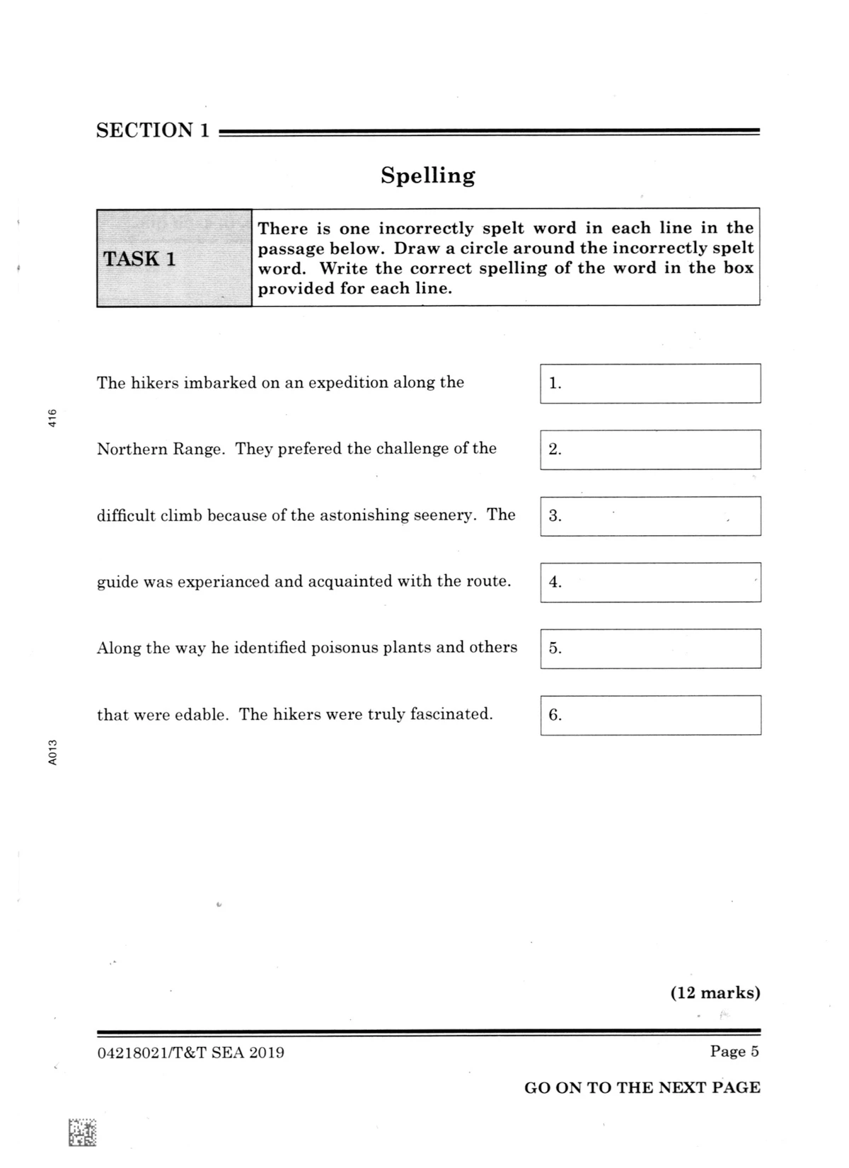 SEA ELA 2024 - Spelling, Punctuation, Comprehension & Poetry Tasks ...