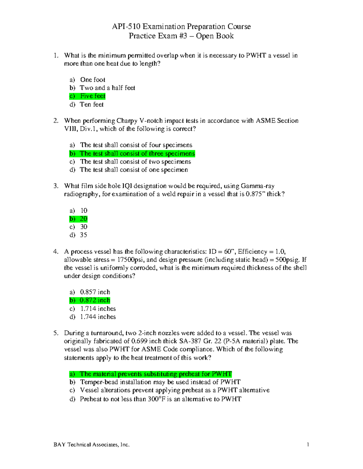 Examination Preparation Course: Open Book Practice Exam #3 - Studocu