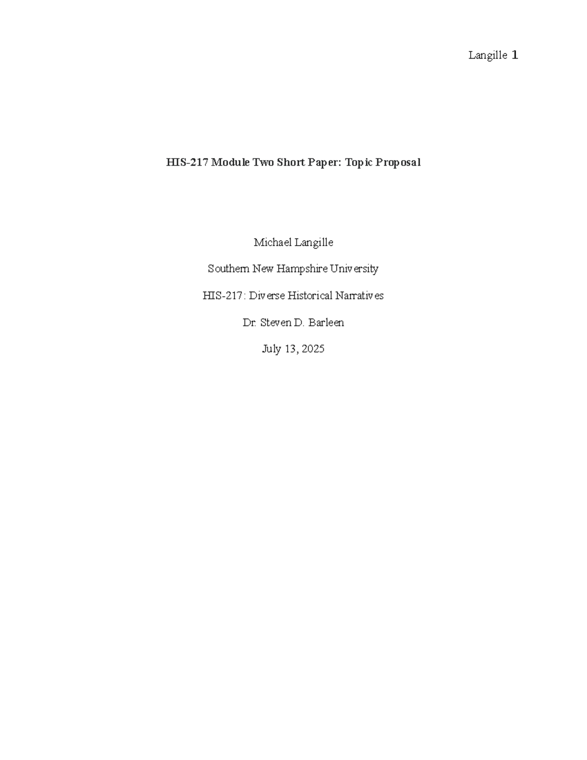 Diverse Historical Narratives: Topic Proposal for Time Capsule (ENG 101 ...