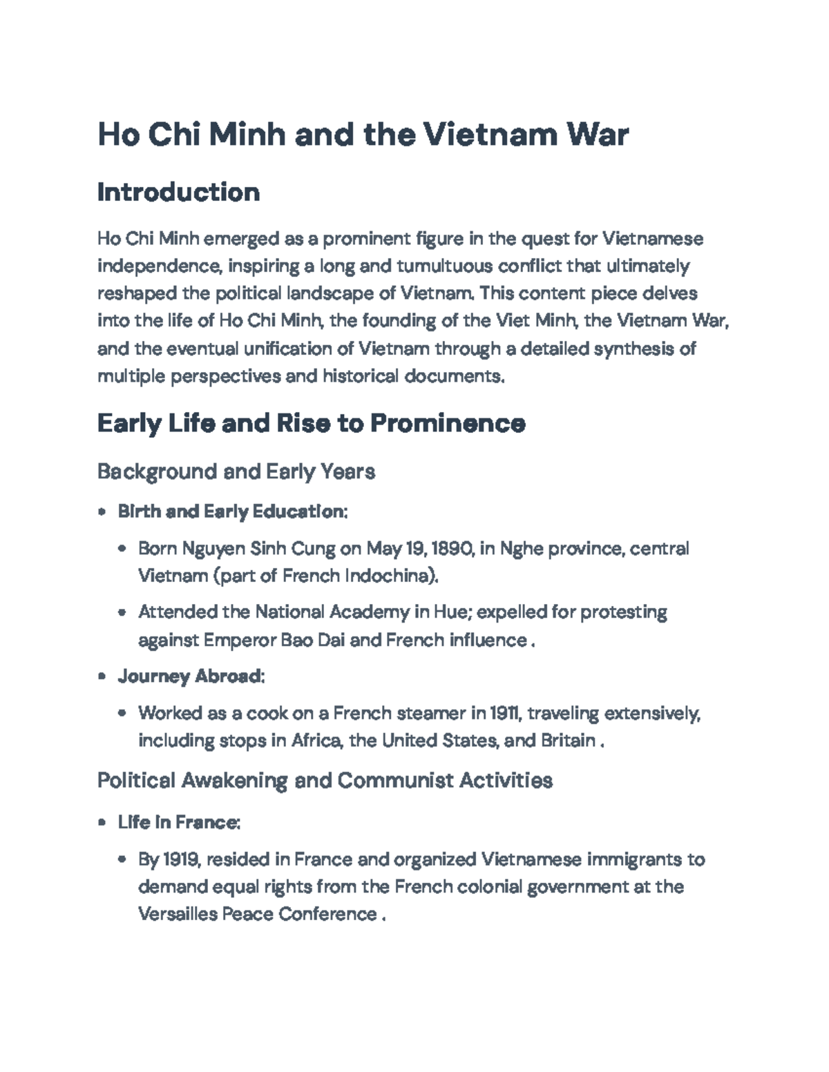 Ho Chi Minh and the Vietnam War: Key Events and Historical Impact - Ho ...