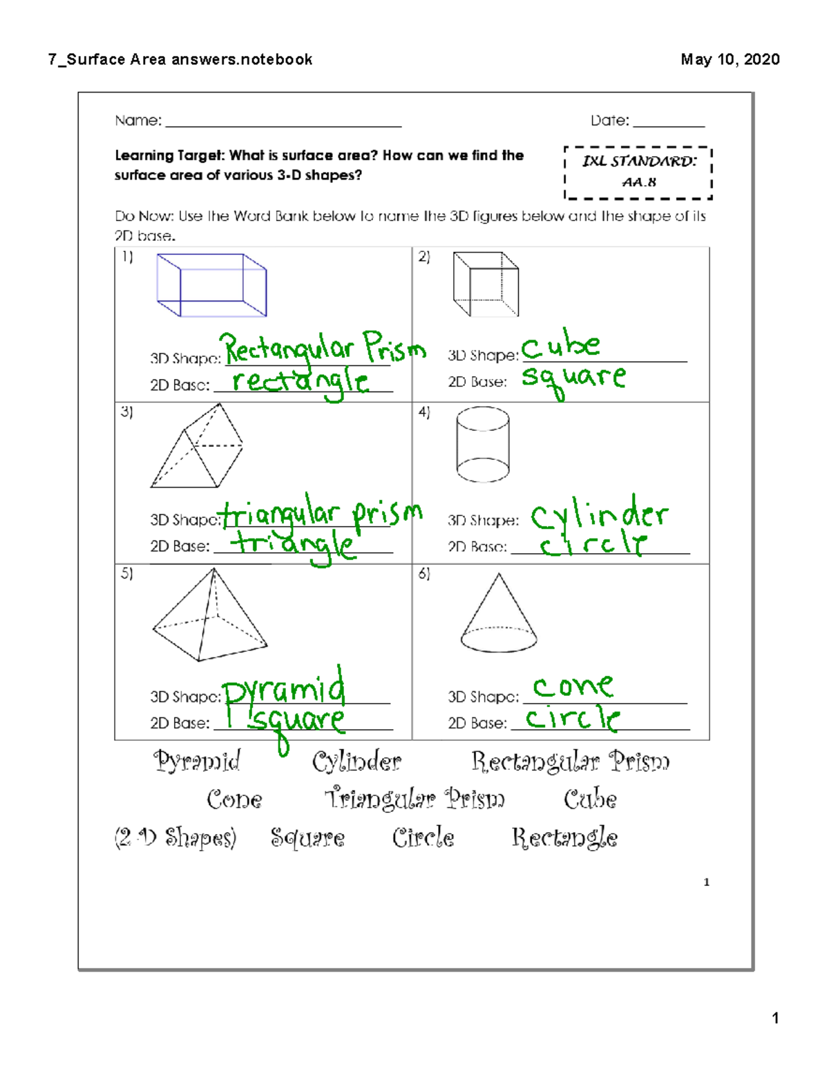 7 Surface Area answers - Fun - Studocu