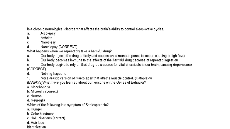 Brain Questionnaire: Understanding Neurological Disorders and Behaviors ...