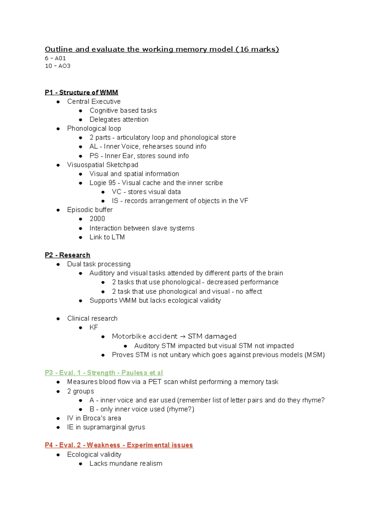 Psychology Essay Plan - Cognitive Approach (16 Marks) Analysis ...