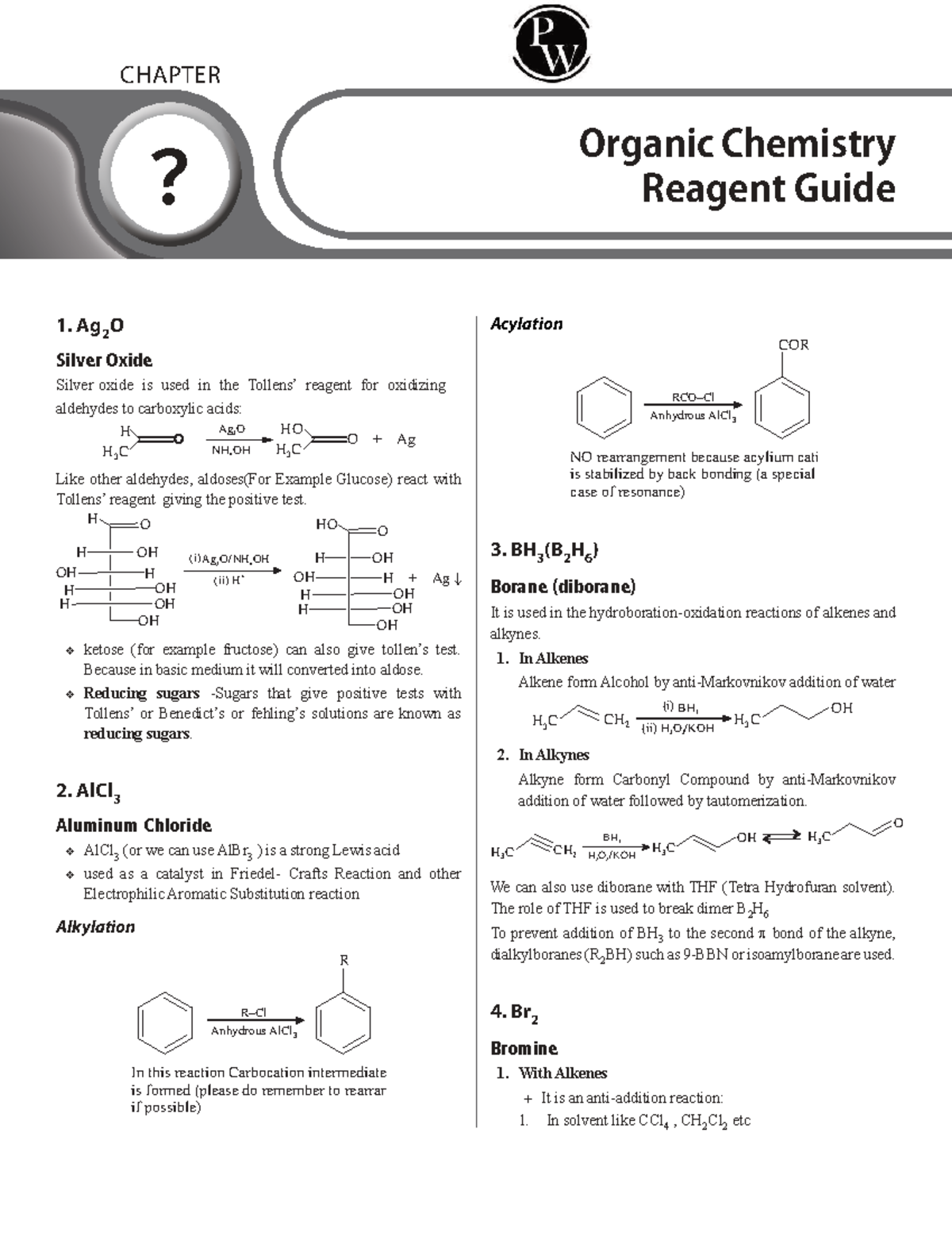 Organic Chemistry Reagent Guide: Key Reagents and Reactions - Studocu