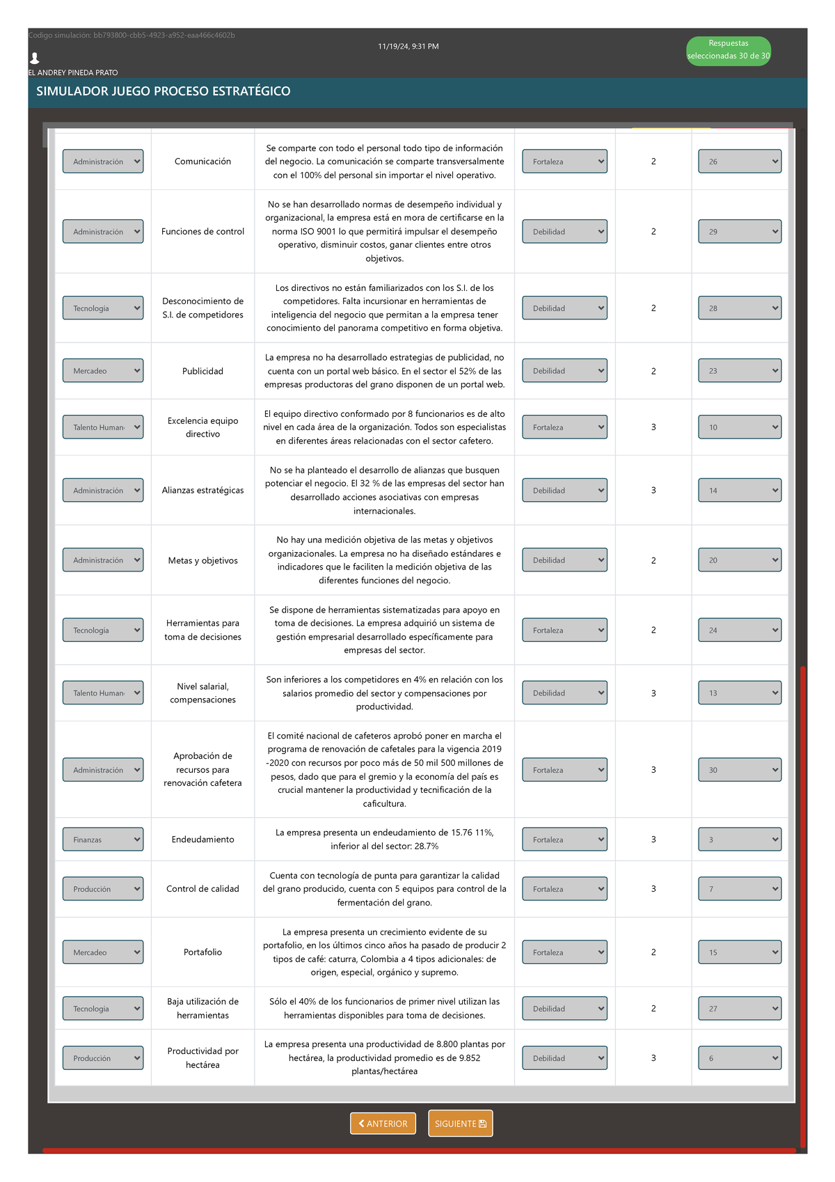 Proceso Estratégico: Jugada 2 Análisis de Fortalezas y Debilidades ...